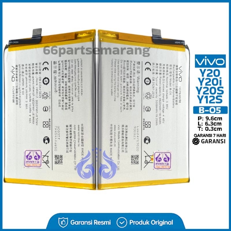 Jual Baterai Batre Battery Vivo Y20 / Y20 / Y20S / Y12S / Y02 / Y02S ...