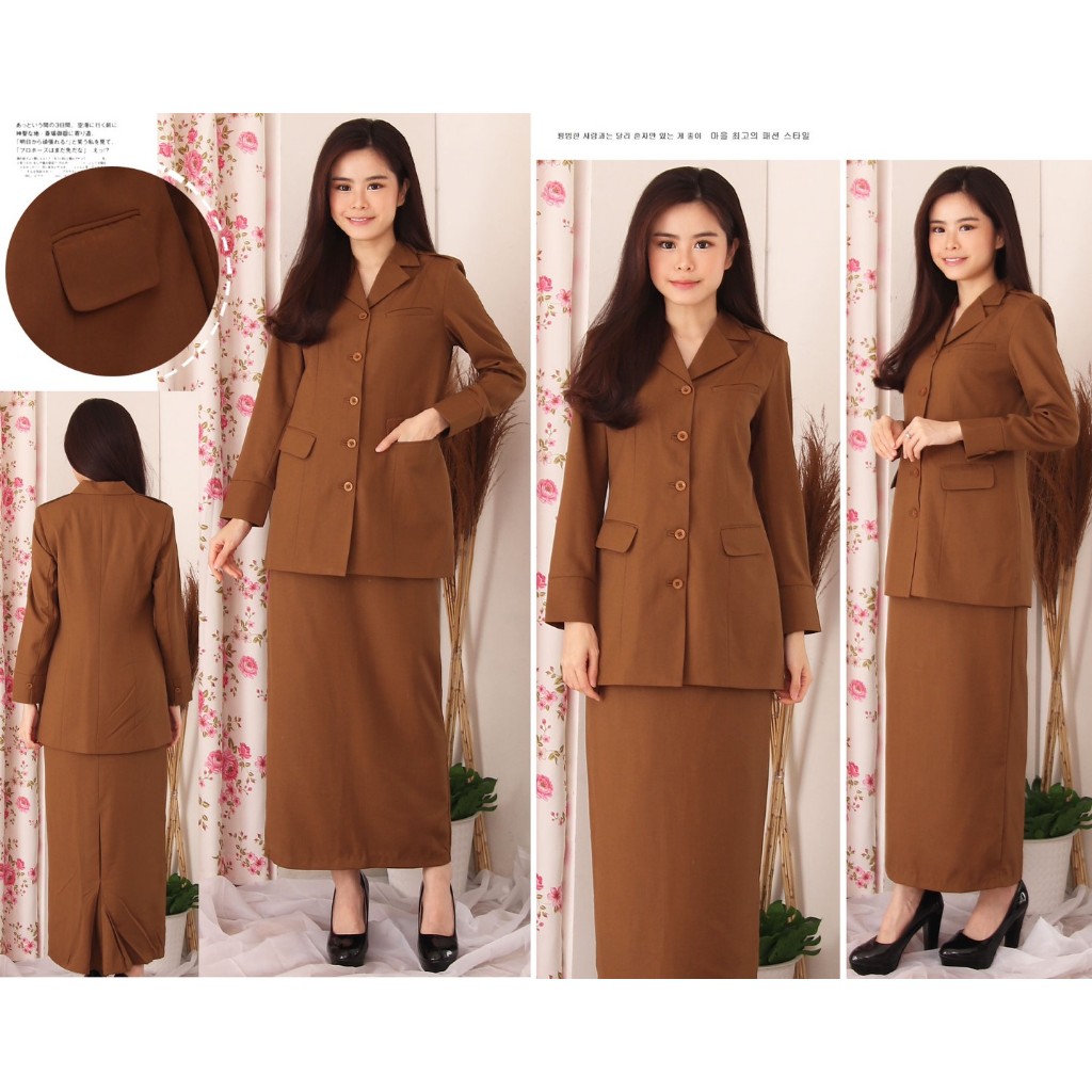 Jual Seragam PNS Wanita Jas Pemda Wanita PDH Guru Set Roks - 7009 Pemda ...