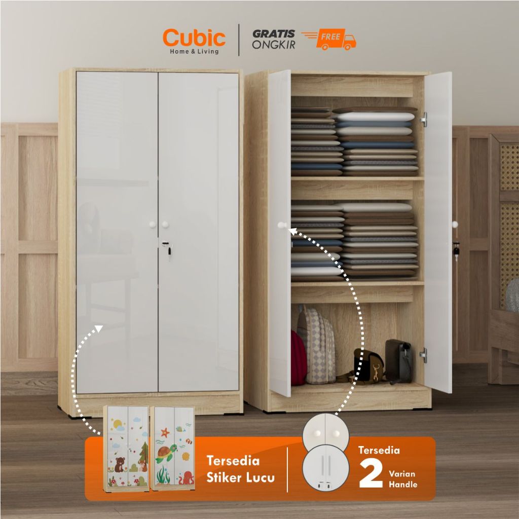 Jual Cubic Lemari Kecil Minimalis / Almari Pakaian 2 Pintu / LUNA BL ...
