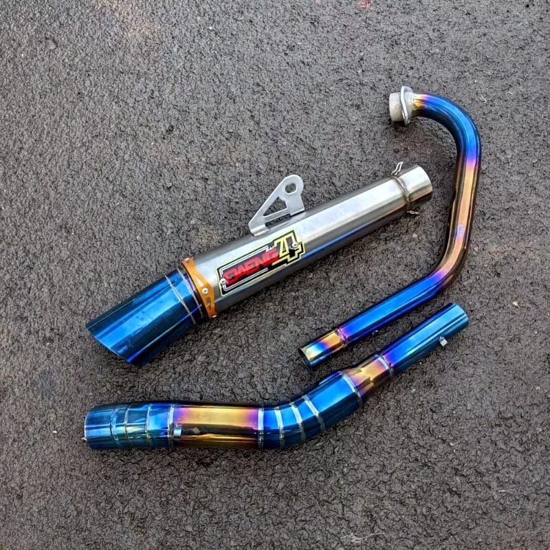 Jual highmount big elbow bluegold exhaust daeng tmx 150 skygo 150 rusi ...