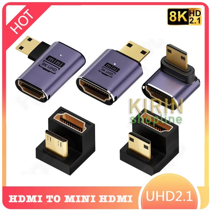Jual Converter HDMI To Mini HDMI Female Ke Male 8K 90° Support Laptop ...