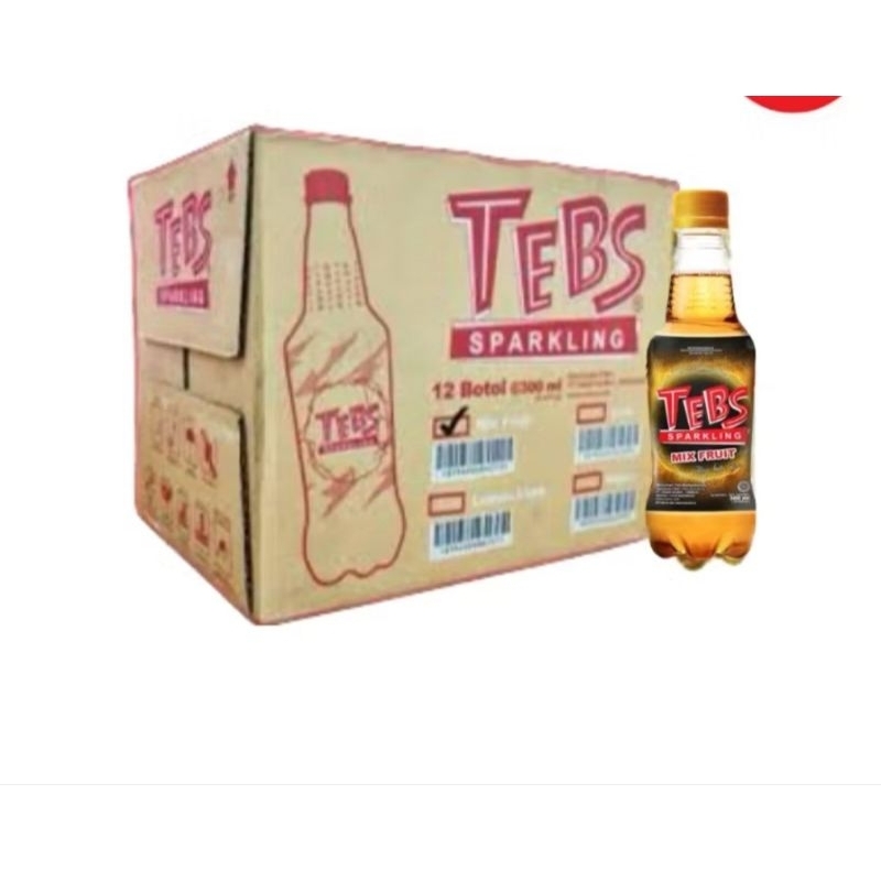 Jual TEBS sparkling mix fruit botol 300mL 1 dus | Shopee Indonesia