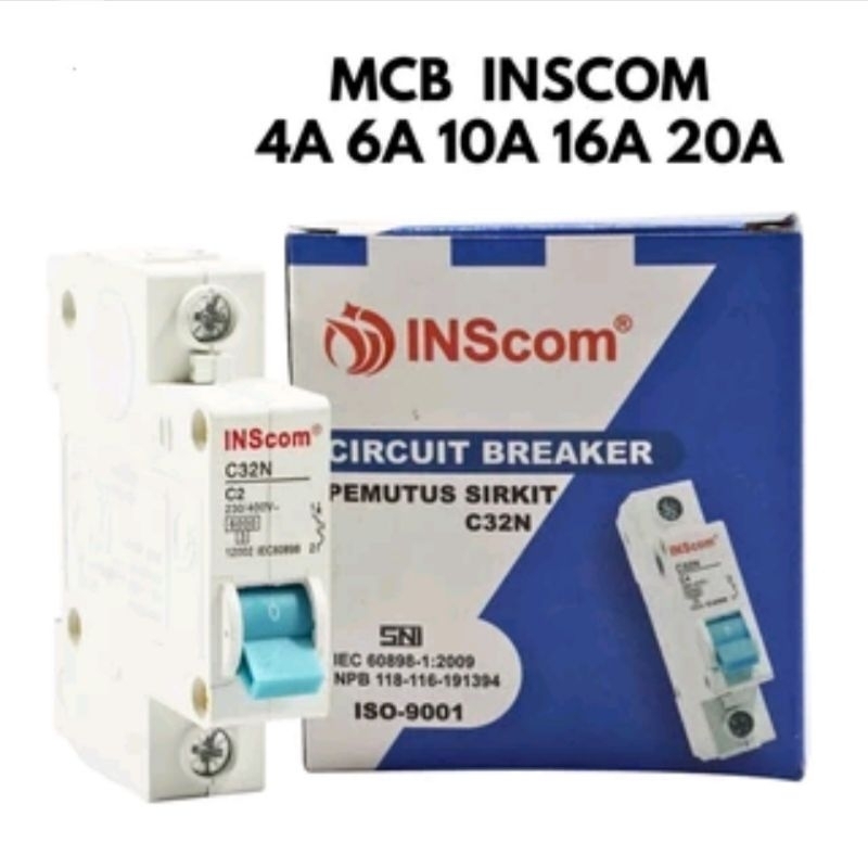Jual INSCOM MCB Listrik 1 Phase 2A 4A 6A 10A Mechanical Circuit Breaker | Shopee Indonesia