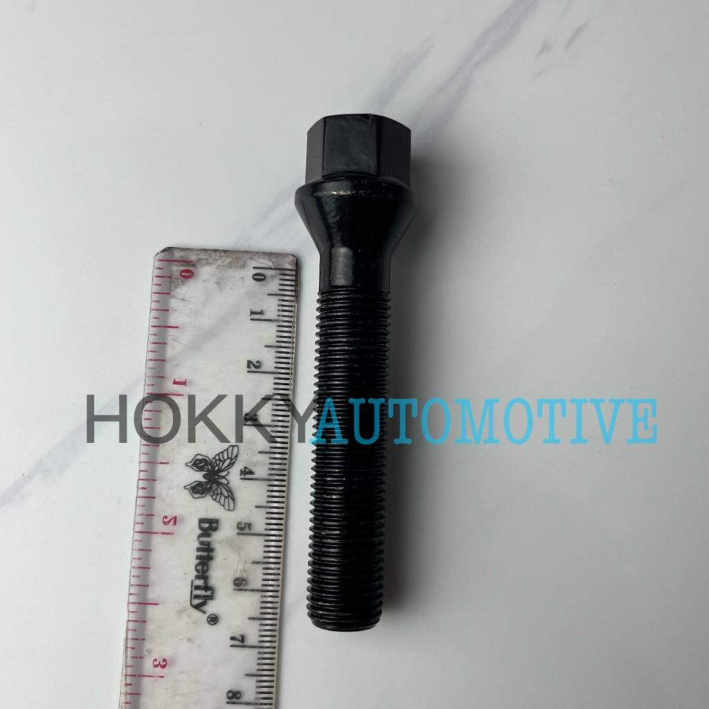 Jual baut roda mercy audi bmw 14 x 1,5 mm panjang drat 6,5cm baja hitam ...