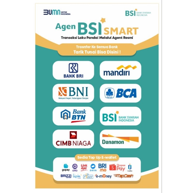 Jual STIKER VINYL POSTER AGEN BSI UKURAN : A3 | Shopee Indonesia