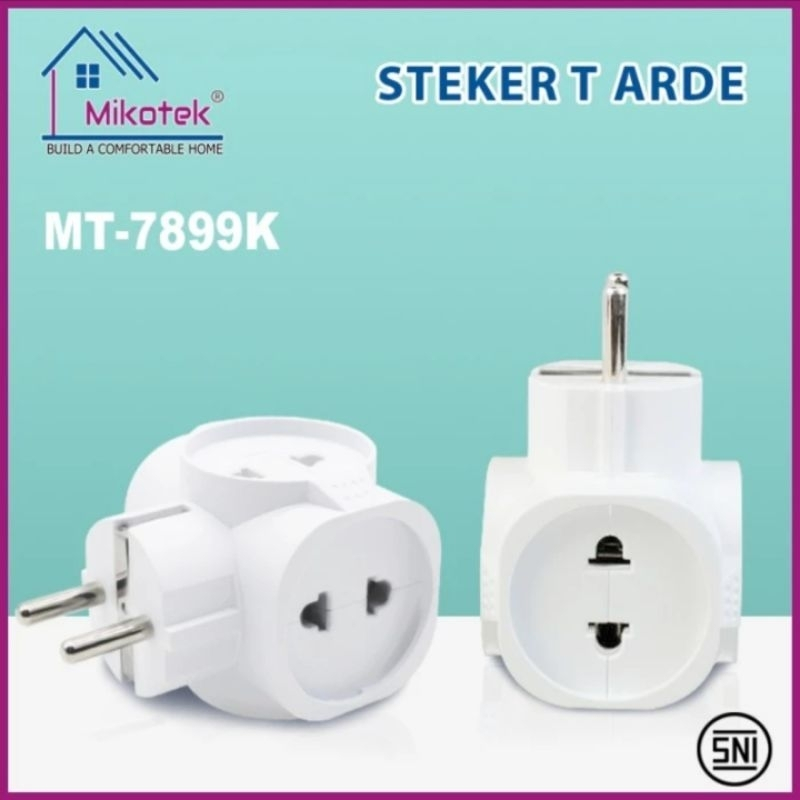 Jual Steker T Datar 4 Lubang Mikotek T Multi Datar 4 Cabang Putih ...