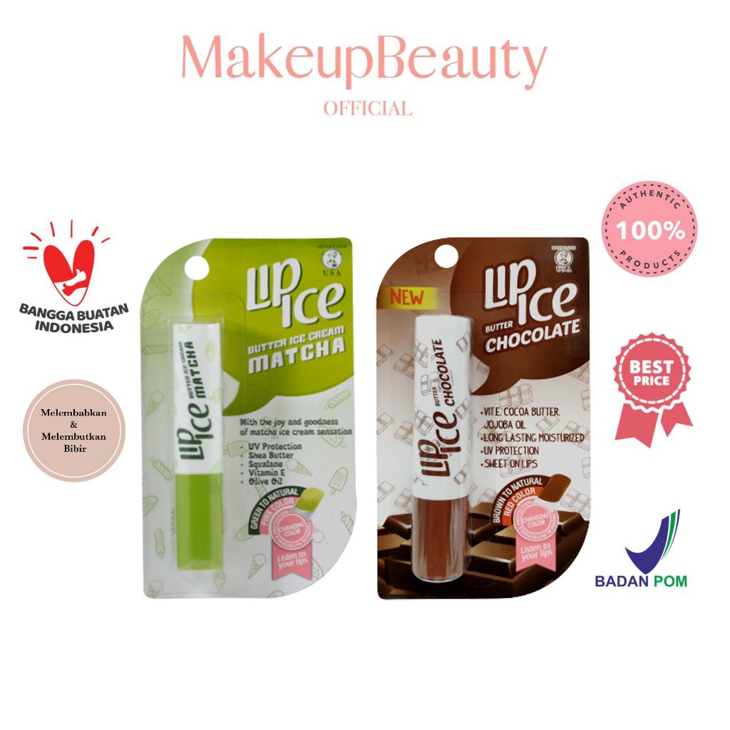 Jual LIP ICE Butter Ice Cream Changing Color Lip Balm Matcha ...