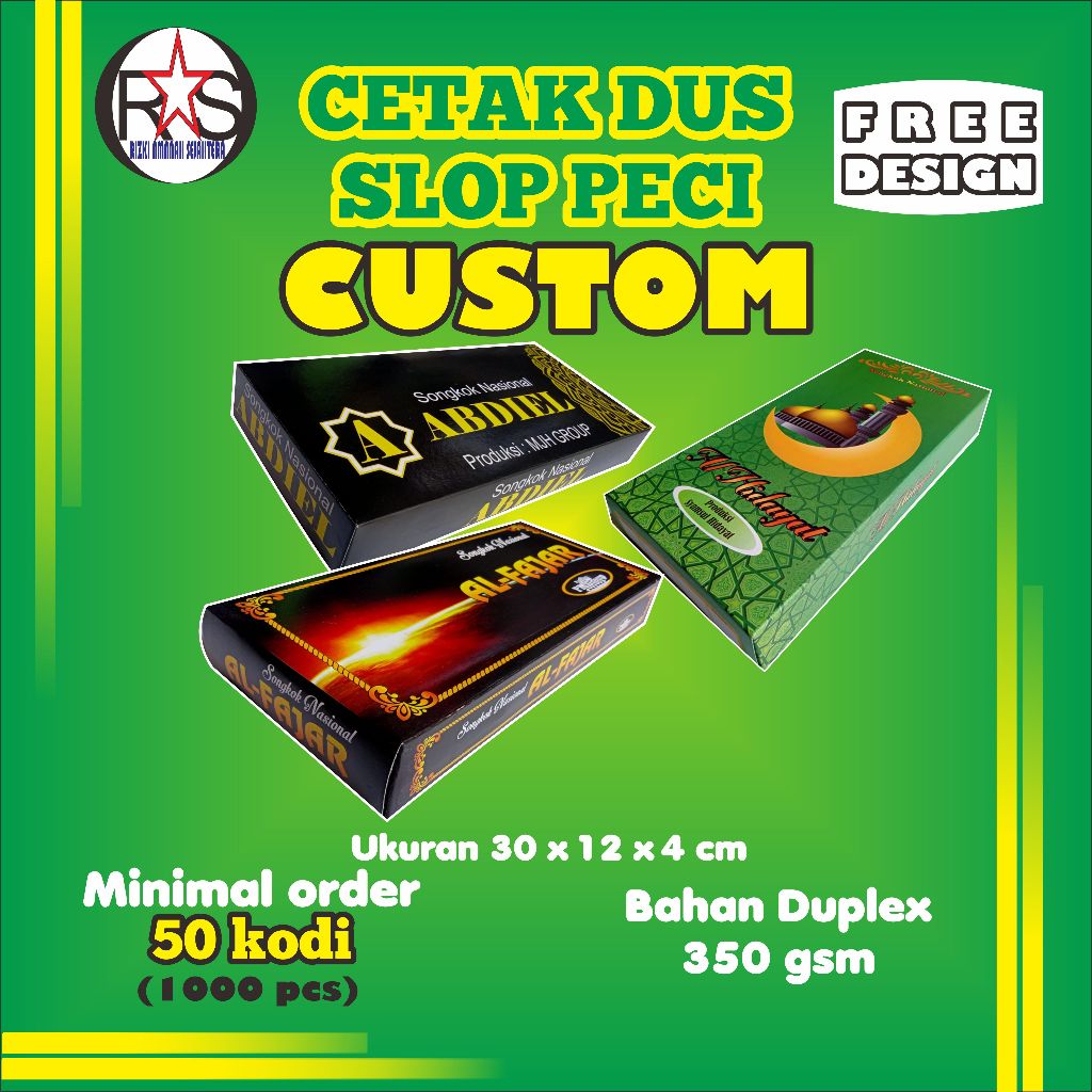 Jual Dus/Slop-Peci(Harga utk 1000pcs/50 kodi)desain sesuai keinginanmu ...