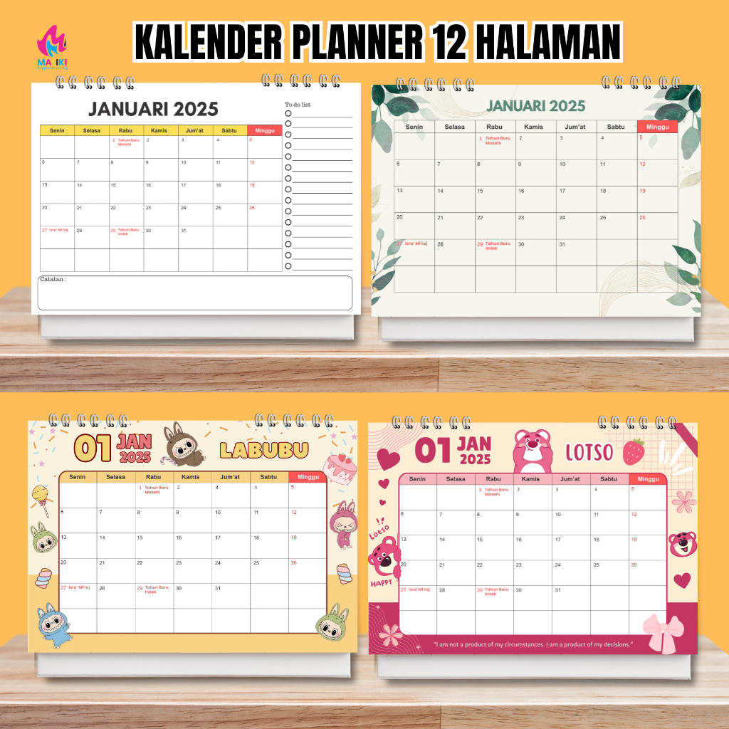 Jual Kalender Planner 2025 lengkap dengan hari libur nasional | Shopee ...