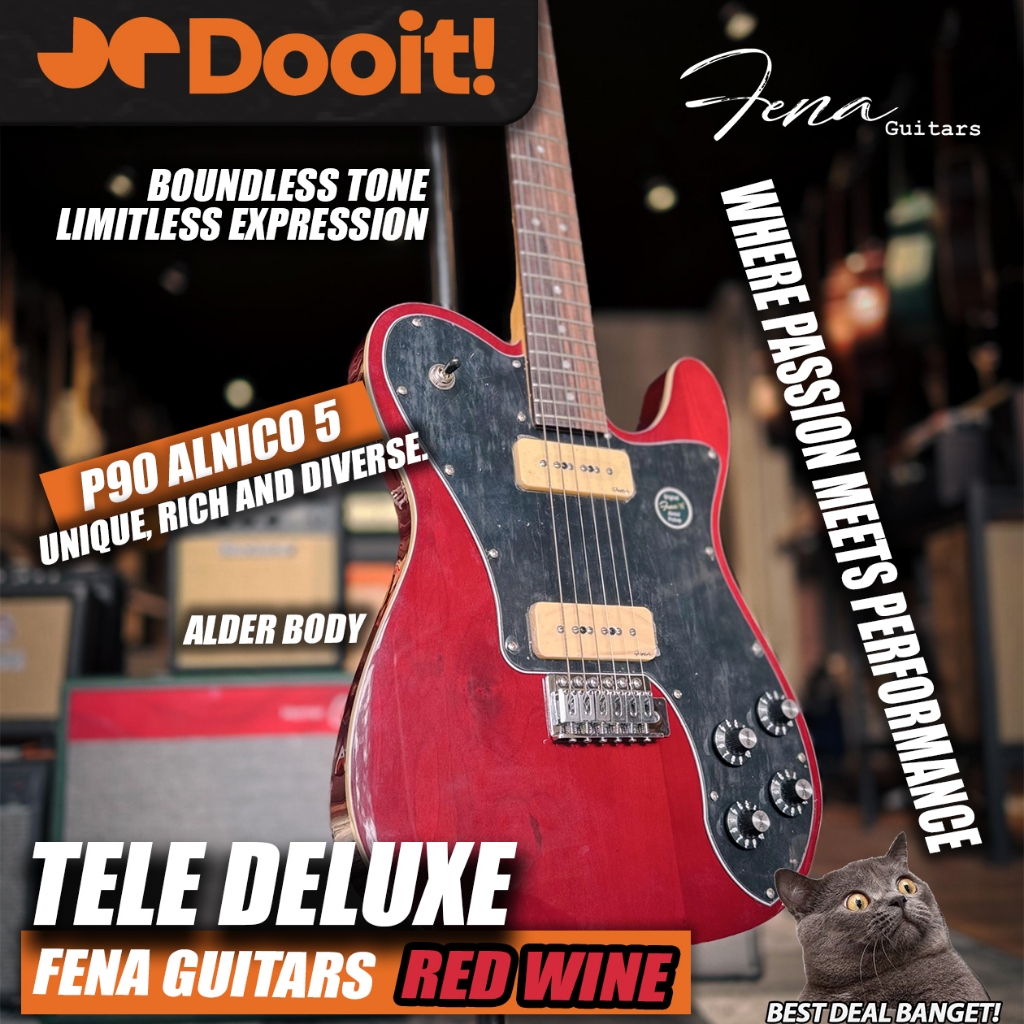 Jual FENA Guitars TL DLX90 Telecaster Deluxe Teledeluxe Gitar Elektrik ...