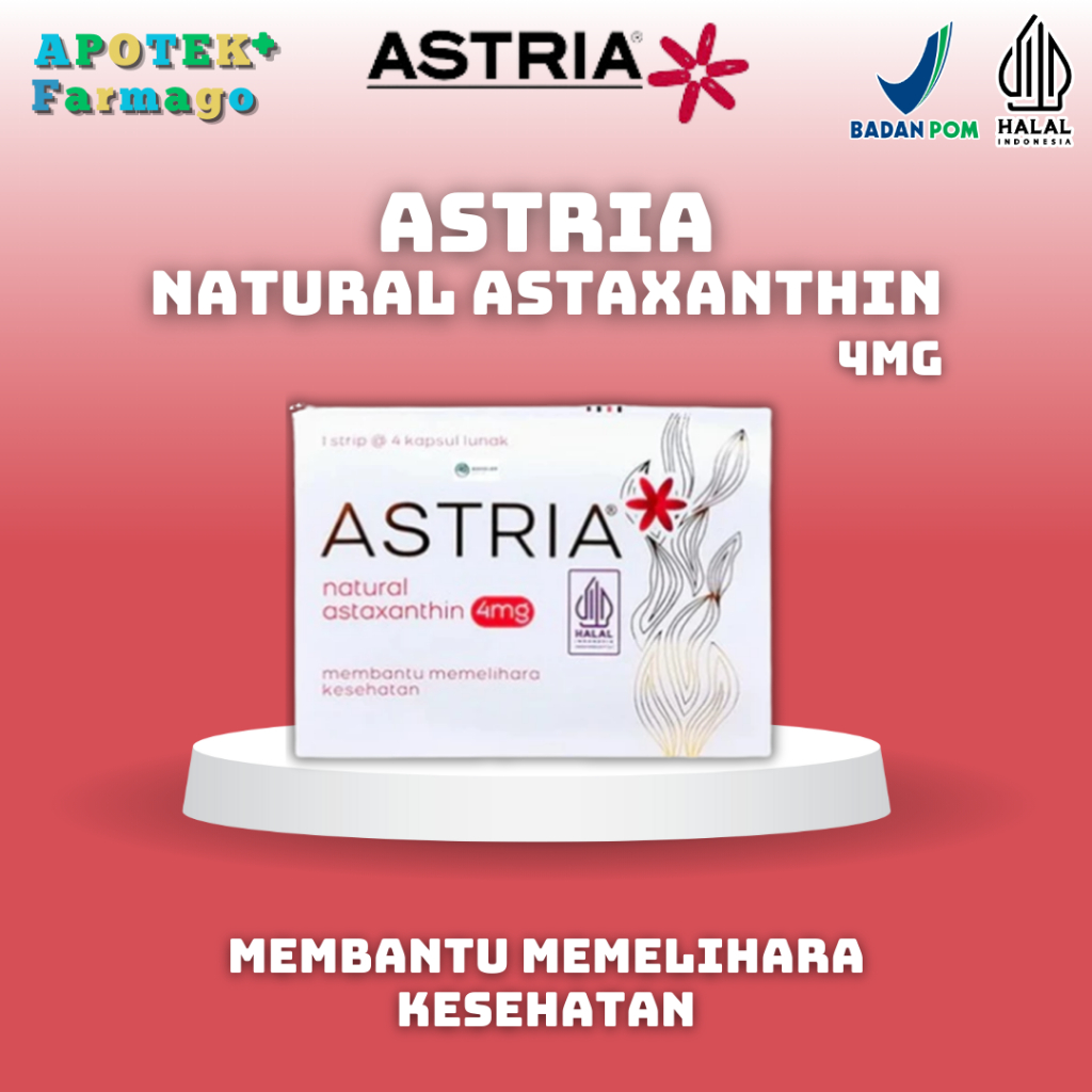 Jual Astria Astaxanthin 4mg kemasan strip isi 4 Kapsul / Vitamin ...