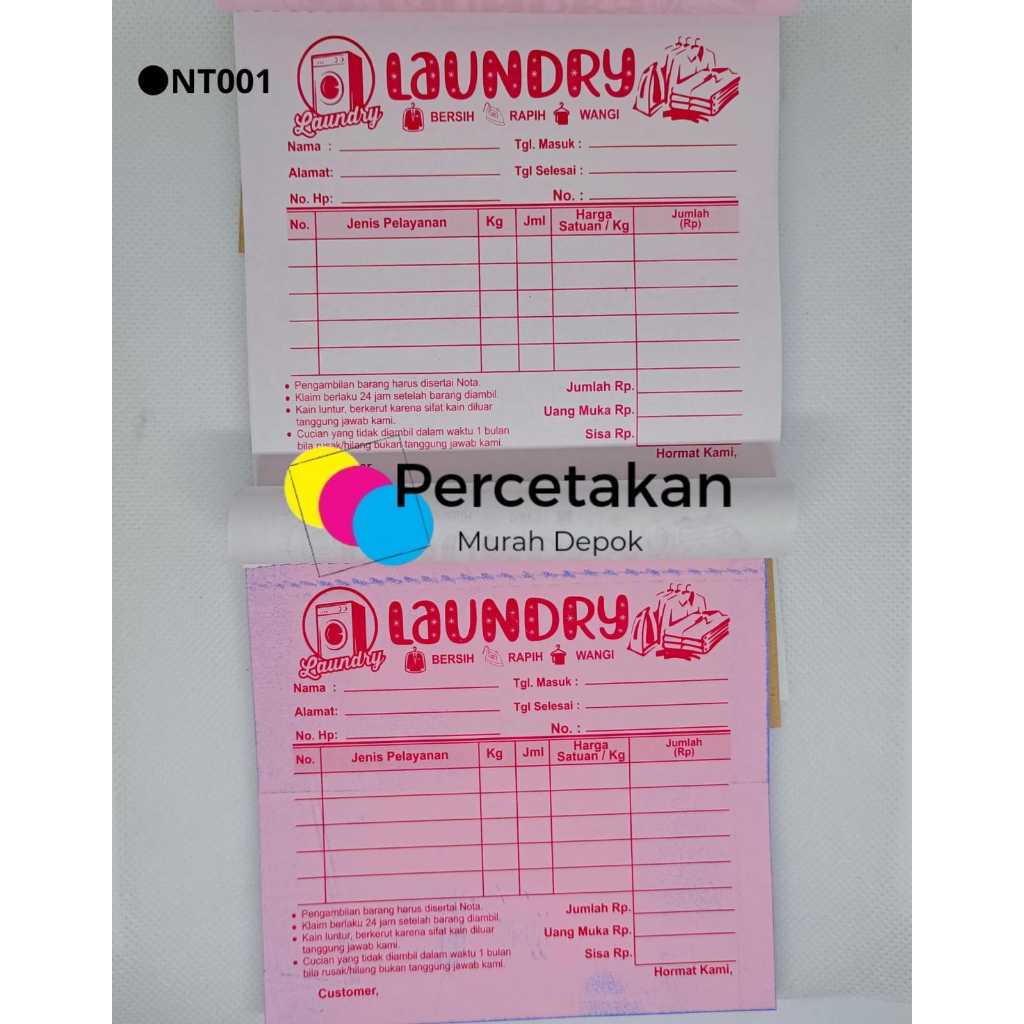 Jual Nota Laundry Buku Kwitansi Nota 2ply , nota bon loundry NCR carbon ...