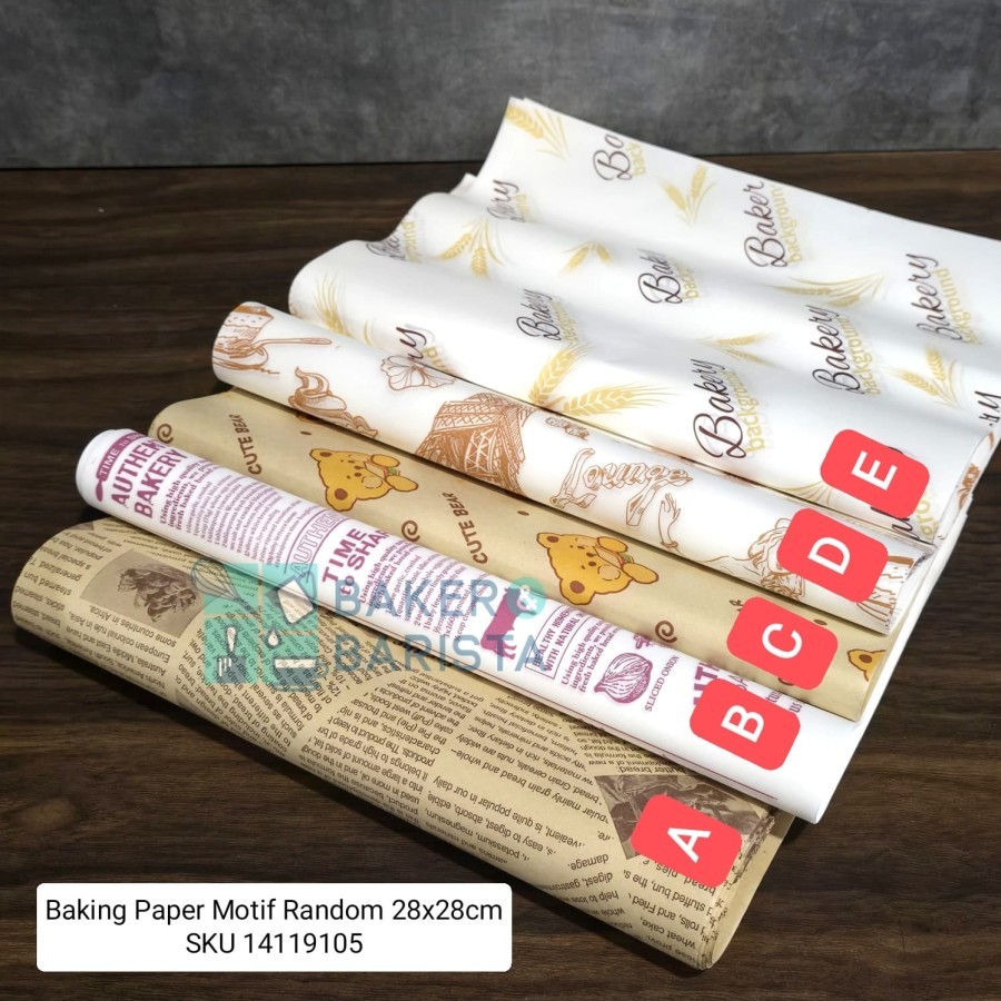 Jual Baking Paper Motif Random 28x28cm high temperature resistant ...