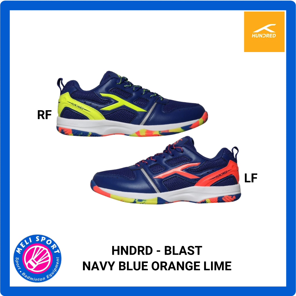 Jual Sepatu HNDRD Blast Navy Blue Orange Lime 100% Original / Sepatu ...