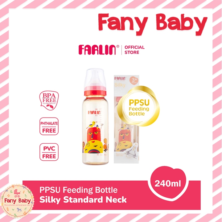 Jual FARLIN SILKY PPSU STANDAR NECK FEEDING BOTTLE 240ML | Shopee Indonesia