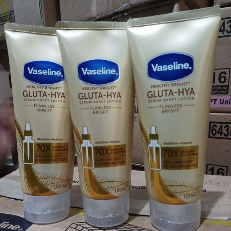 Jual Vaseline GLUTA -HYA FLAWLESS BRIGHT Serum Burst Lotion 100 ML ...