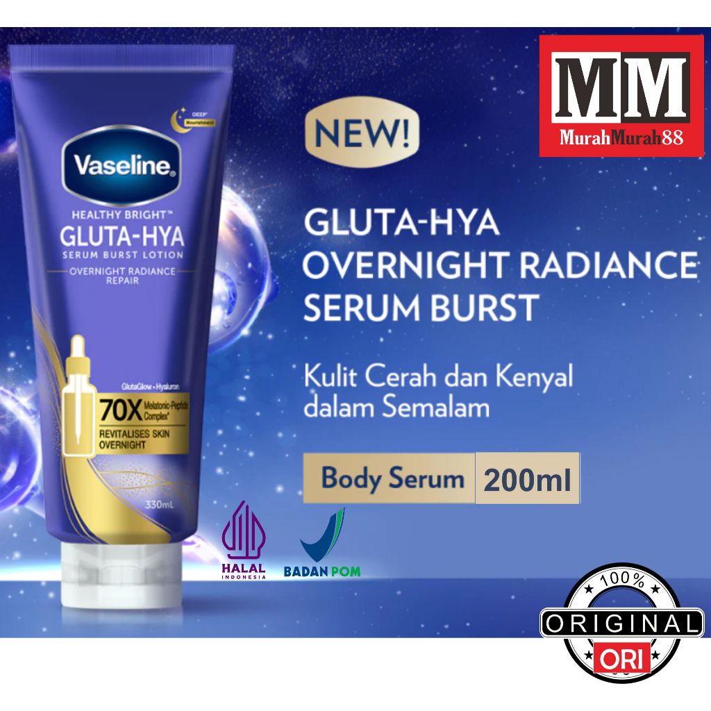 Jual [Ada Voucher Disc.] Vaseline Healthy Bright Gluta Hya Serum Burst ...