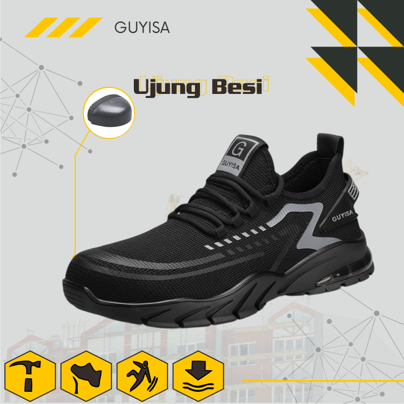Jual Guyisa Sepatu Sneakers Safety Sport Blade Grey | Sepatu Safety ...