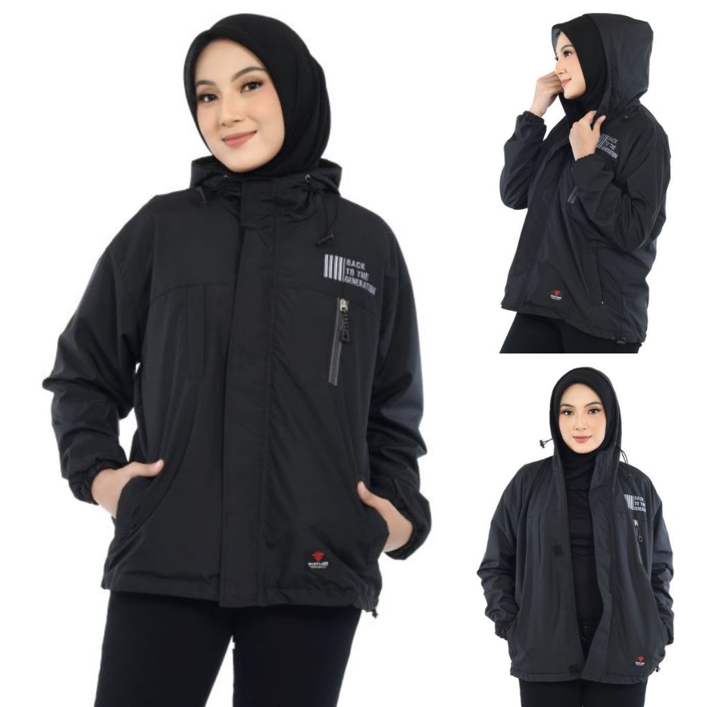 Jual JAKET PARASUT WANITA ANTI AIR TEBAL JACKET BOMBER CEWEK KOREA ...