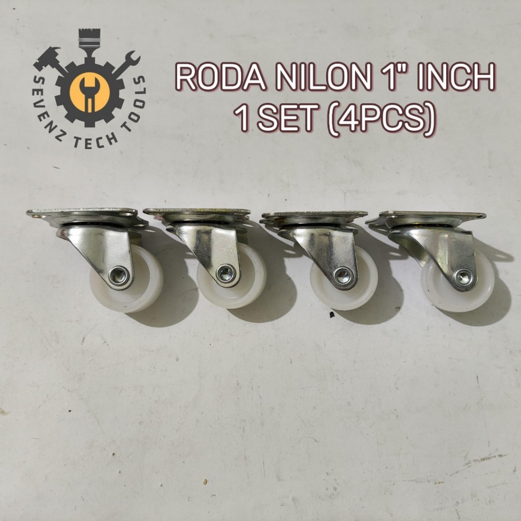 Jual (4 PCS)RODA NILON 1 INCH 2,5CM RODA NYLON KECIL 1 INCH PER 1 SET ...