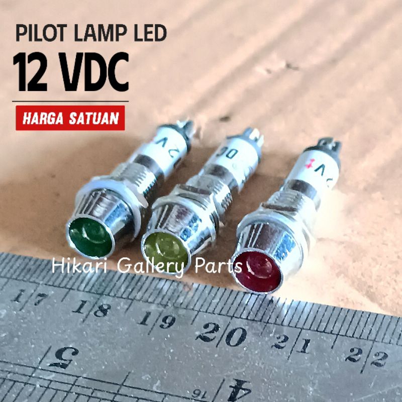 Jual 1 buah PILOT LAMP LED 12 VDC 12V besi drat 8mm 12 volt DC Pilot ...