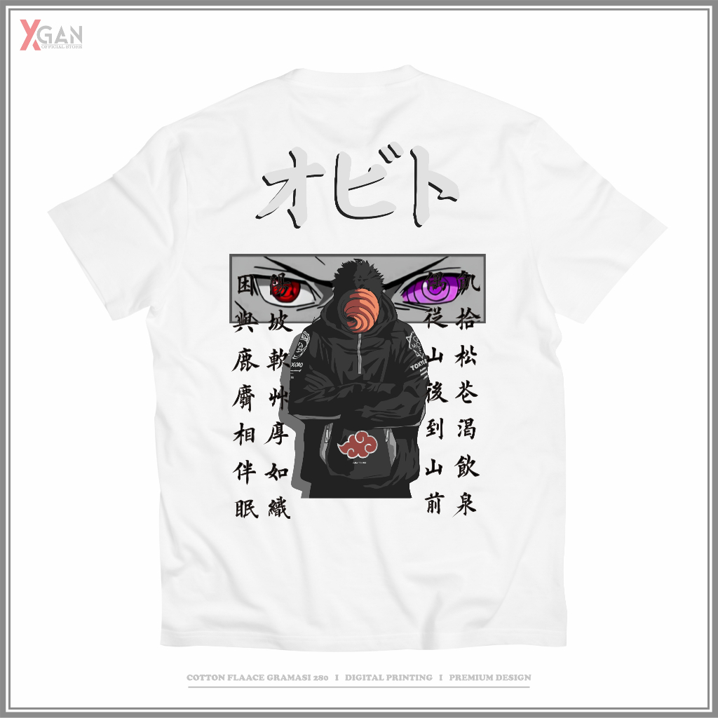 Jual XGAN Series Uchiha Obito Naruto NU023X Baju Kaos Distro Anime ...