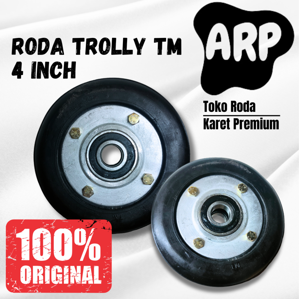 Jual Roda Troli 4 inch Double Bearing Velg Aluminium Laher 6204 Full ...