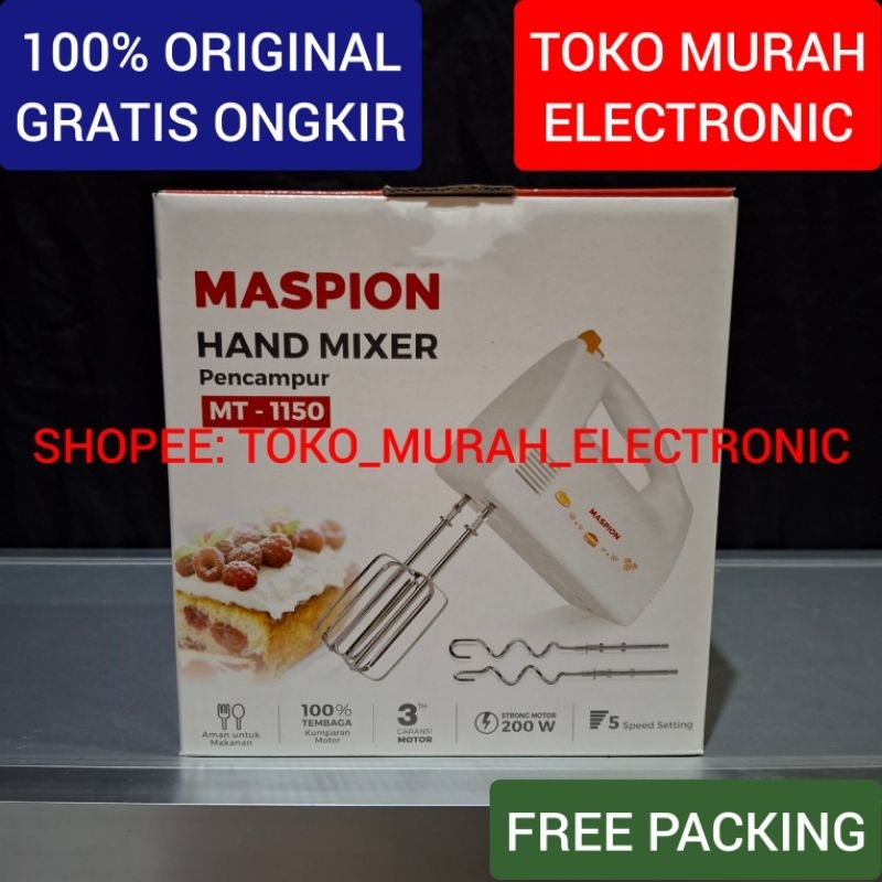 Jual TME - Hand Mixer Maspion Turbo MT-1150 Pencampur Adonan Pengocok ...