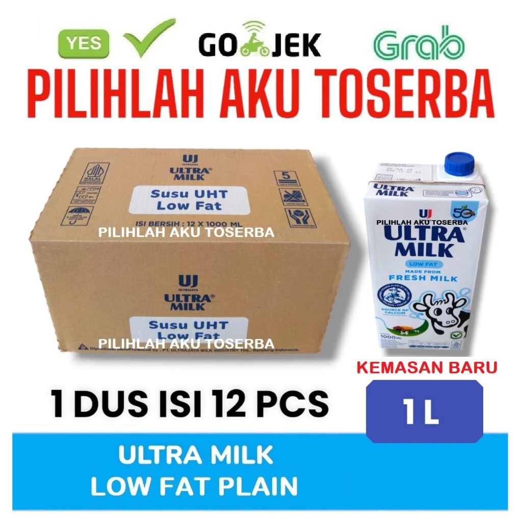 Jual SUSU ULTRA LOW FAT PLAIN 1 LITER - (1 DUS ISI 12) | Shopee Indonesia