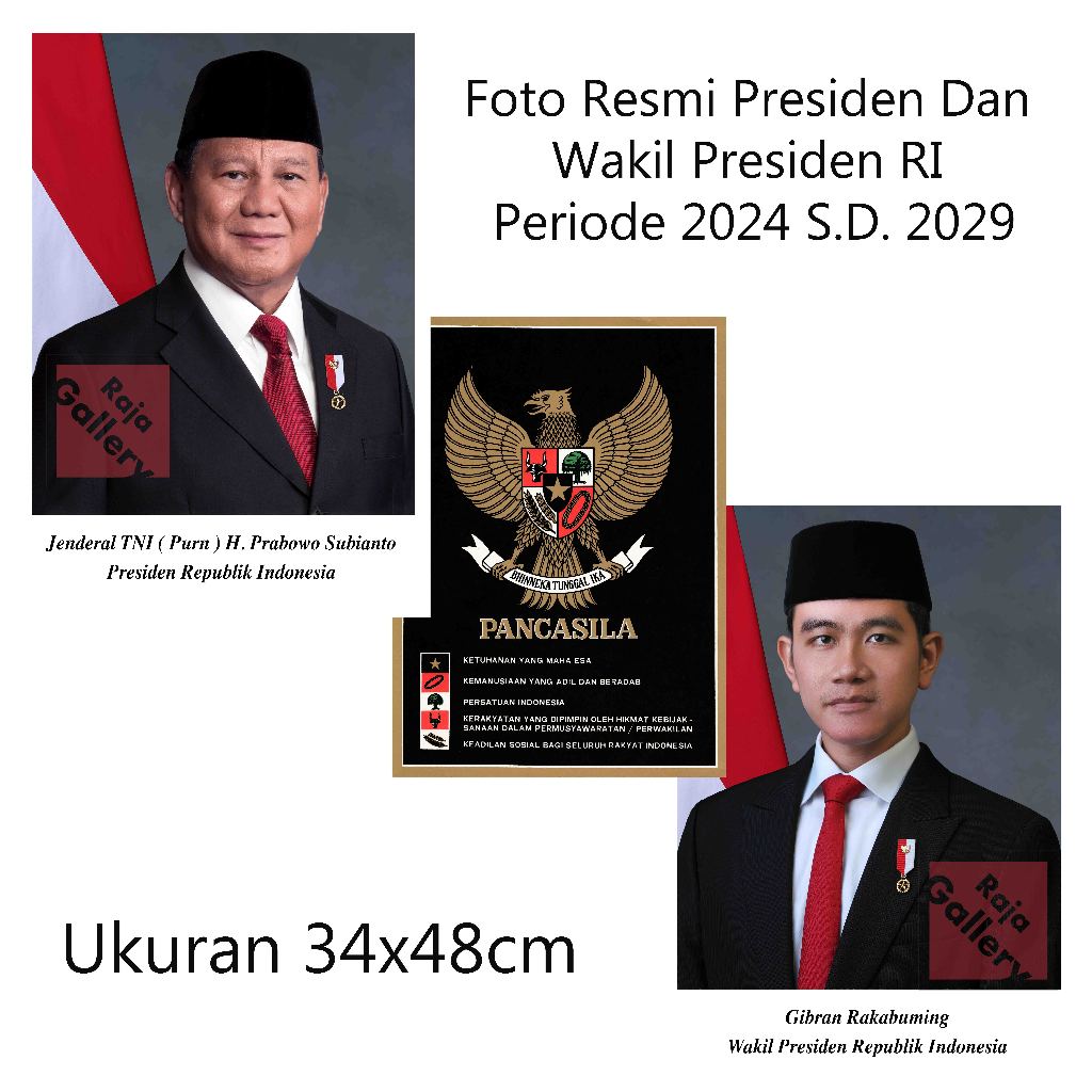 Jual Foto Presiden - Wakil Presiden (Resmi dari Setneg) Poster Presiden RI 2024 sd 2029 | Shopee ...