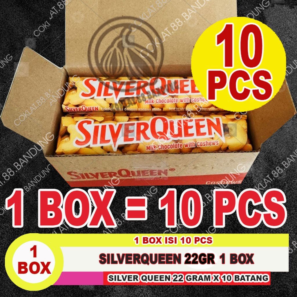Jual SilverQueen 1 Box Mini 22gr Isi 10 - Chunky Bar Mini 26gr 10 pcs ...