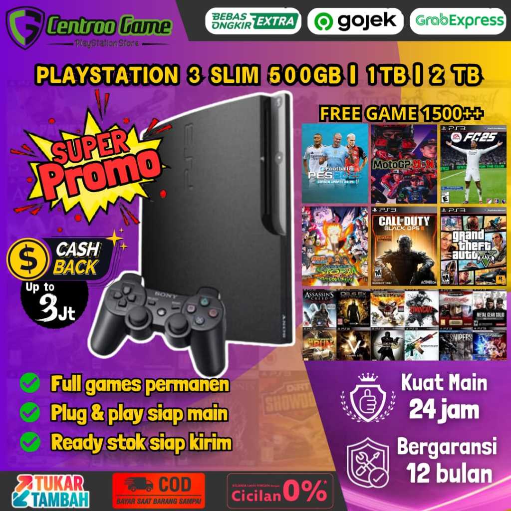 Jual SONY PS3 SLIM Playstation 3 slim fullgame terbaru bebas request ...