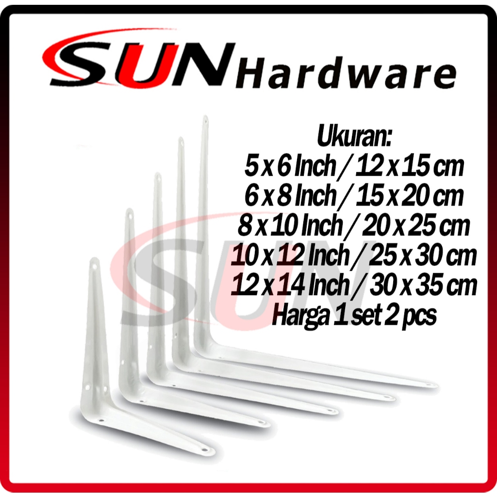 Jual Siku Rak Putih Tebal Besi L Penyangga Hambalan Shelf Bracket ...