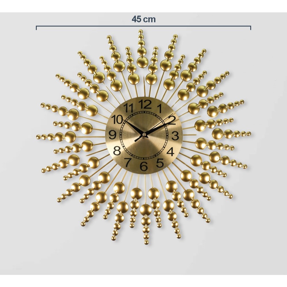 Jual Jam Dinding Besi Elegan Matahari Silent Movement 45cm - WM-68 ...