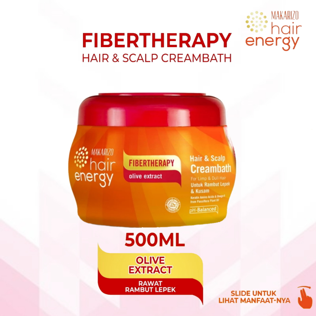 Jual Makarizo Hair Energy Fibertherapy Hair & Scalp Creambath Olive 500 ...