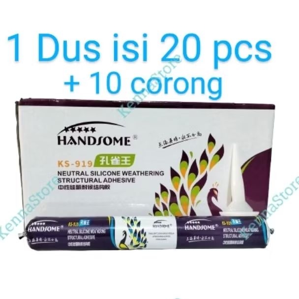 Jual 1 Dus isi 20 pcs Lem Sealant Silicone Sosis Netral merk Handsome ...