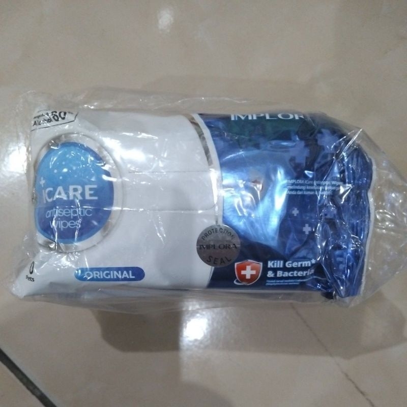 Jual Implora icare antiseptic Wipes 10 sheets isi 6pcs biru | Shopee ...