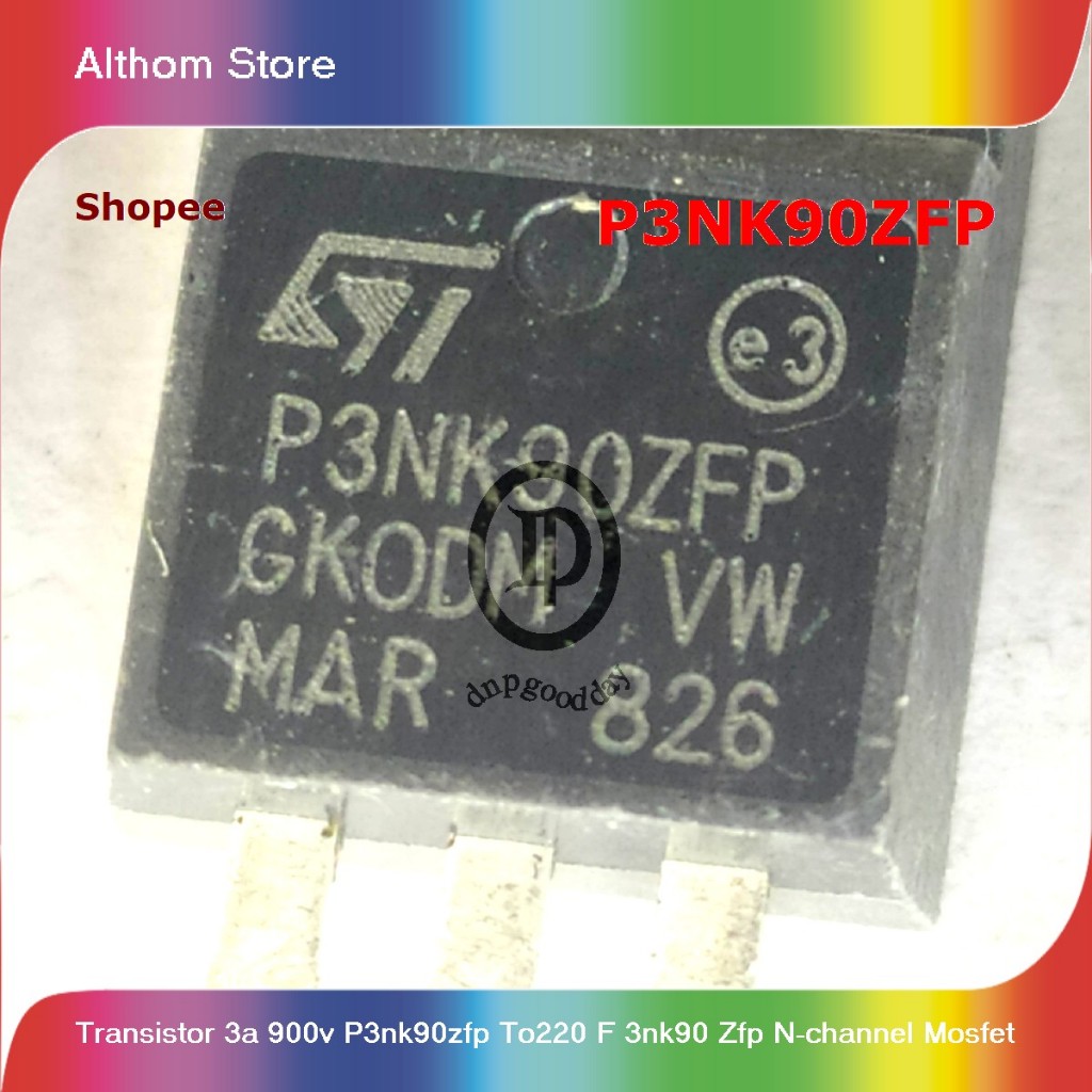 Jual transistor 3a 900v p3nk90zfp to220 f 3nk90 zfp n-channel mosfet | Shopee Indonesia