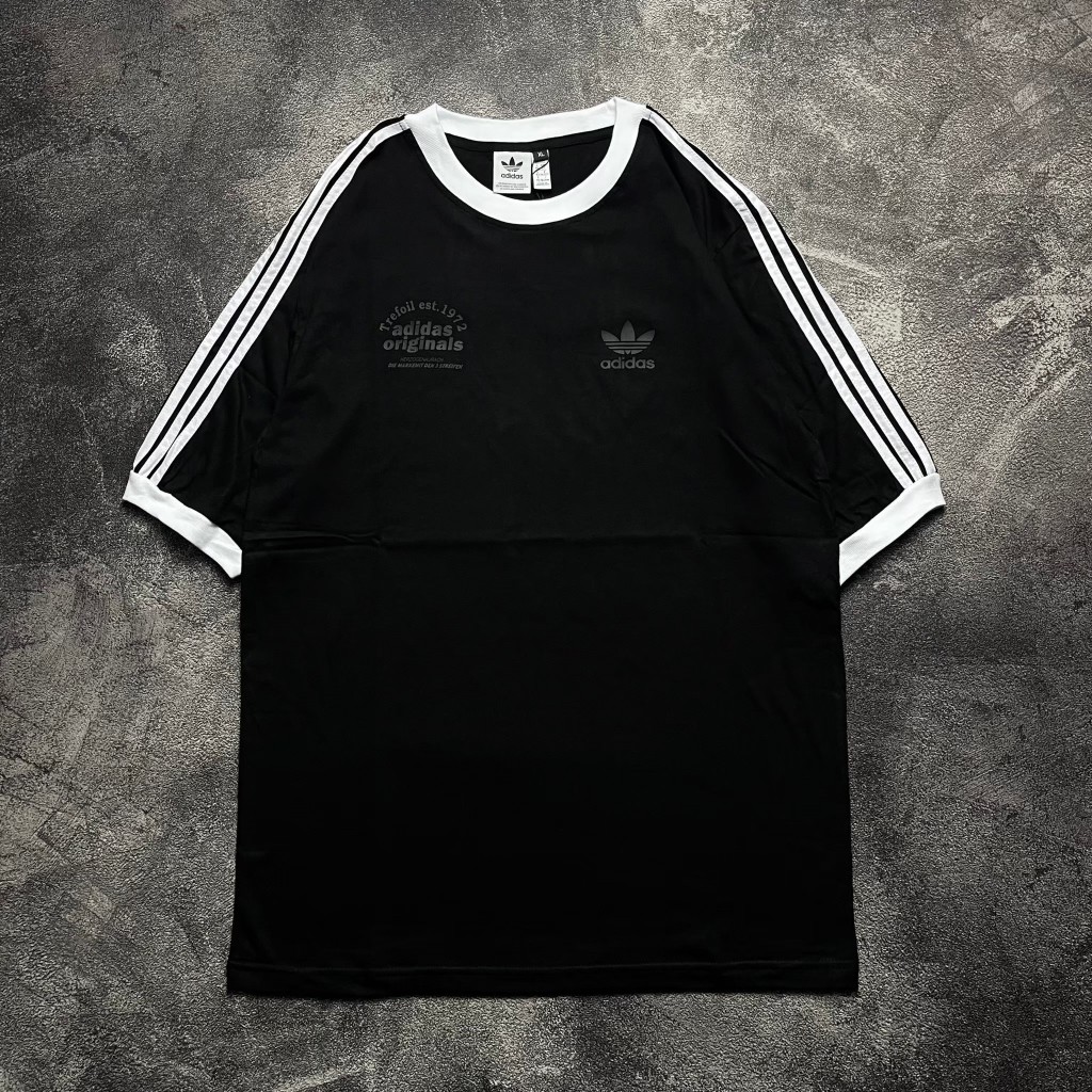 Jual Adidas Originals Trefoil est.1972 Black Ringer Tee Classic T-shirt Atasan Pria Wanita ...