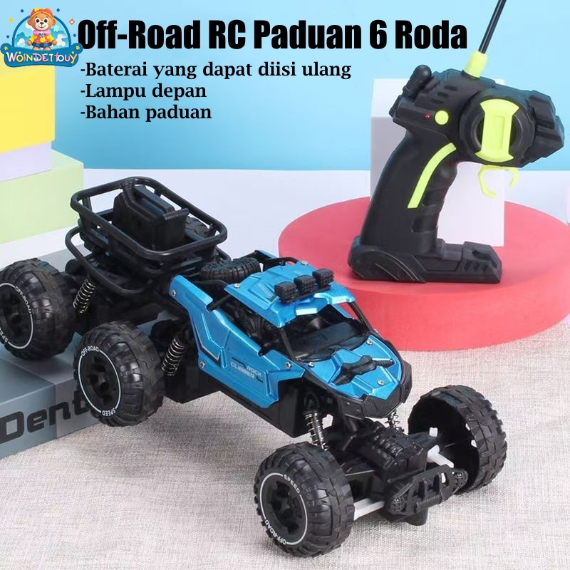 Jual Remote Control 6 Roda RC Rock Crawler Mobil Mobilan Offroad Alloy Climbing Car Mainan Anak ...