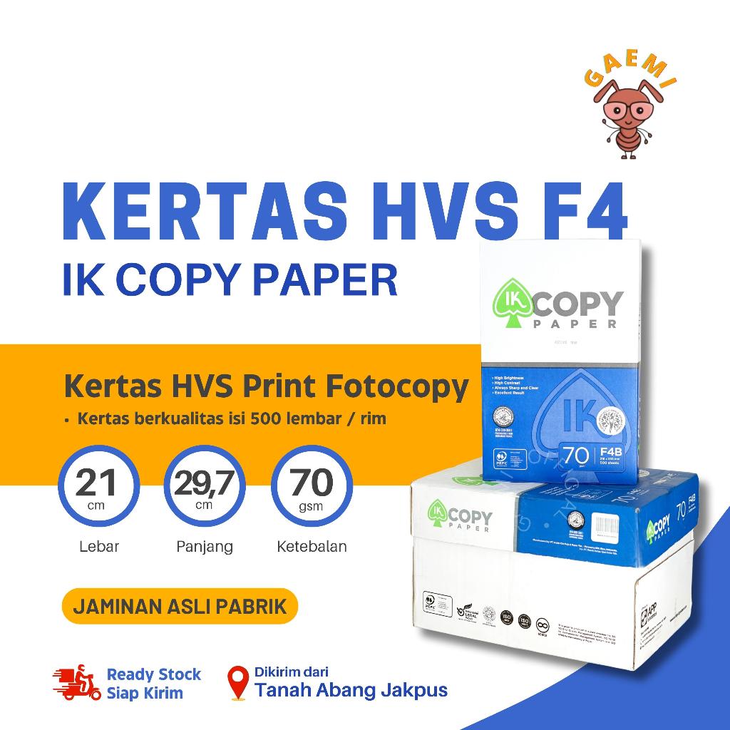 Jual Kertas HVS F4 70 Gram IK Copy Paper Per Dus (1 Rim) Putih Fotocopy ...