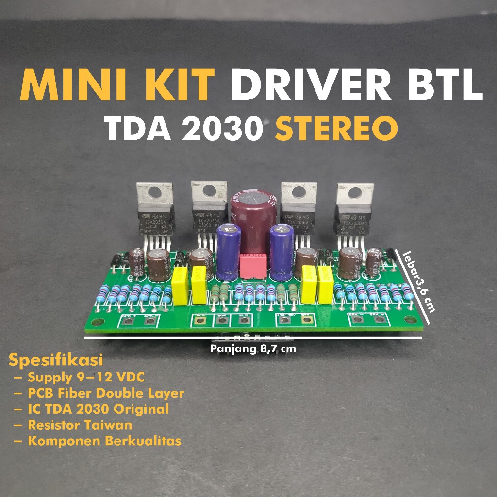 Jual Mini Kit Driver TDA2030 BTL Stereo / Driver Kit TDA 2030 Stereo ...