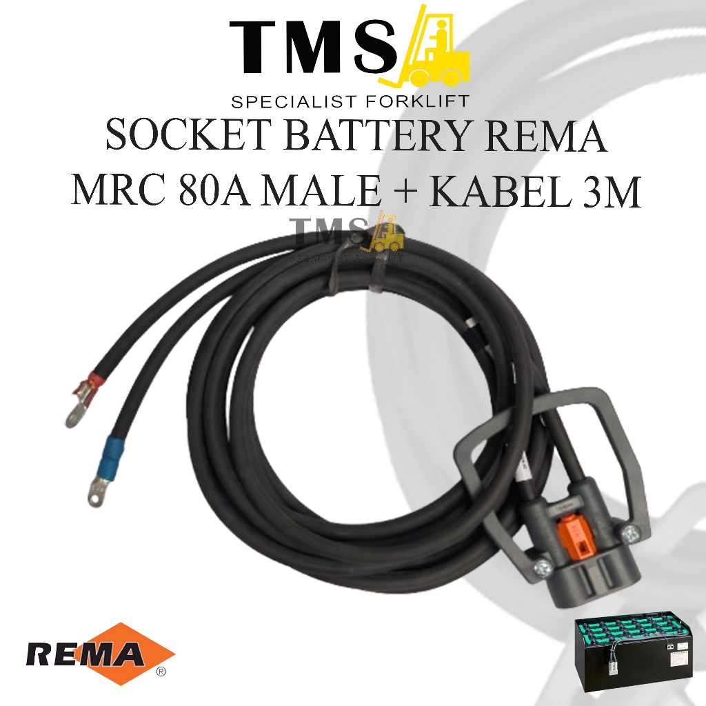 Jual Socket Battery Rema MRC 80A 150V Male with Cable 25mm Long 3 meter ...