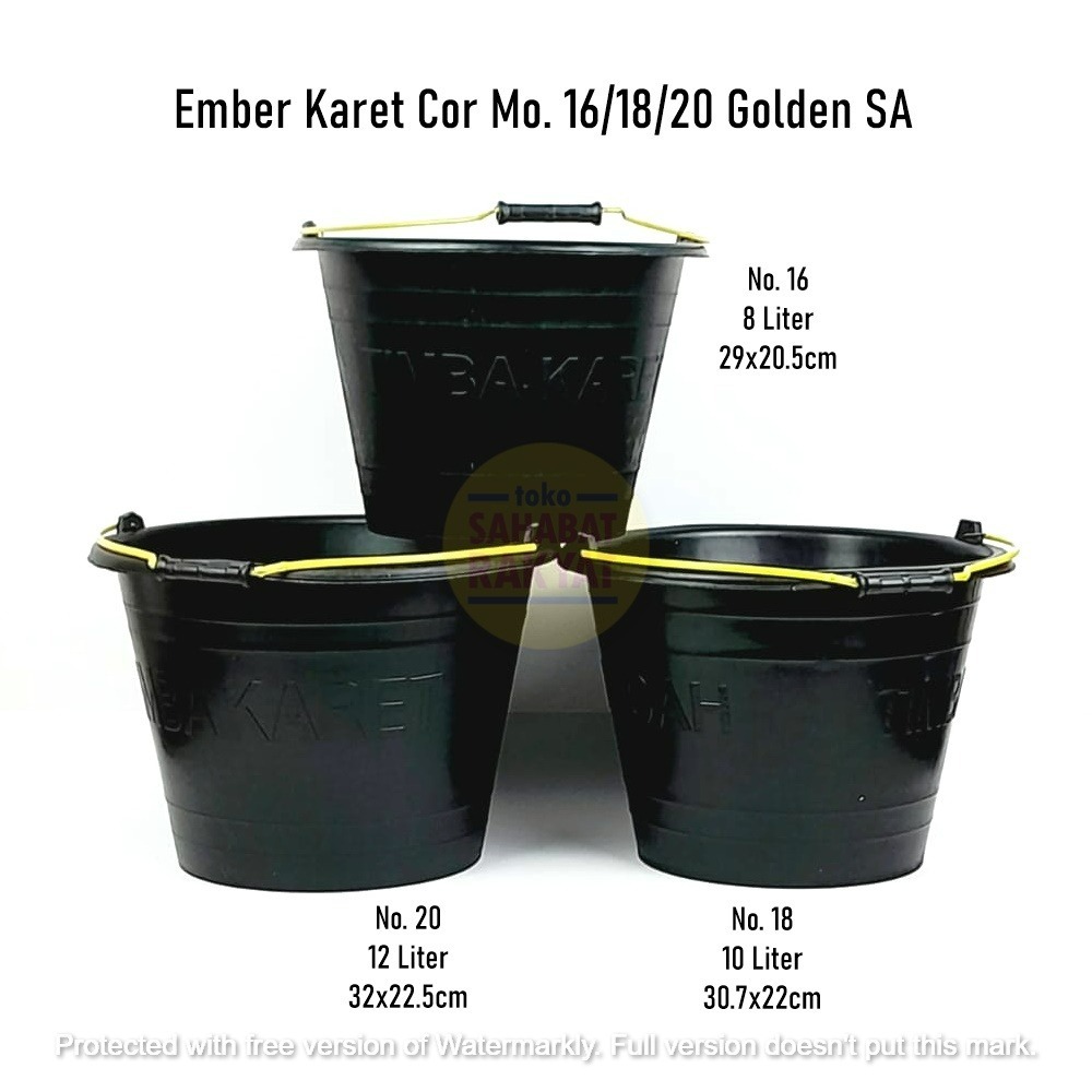 Jual Ember Cor Karet No. 16/18/20 Golden SA & TC-18 Omahqu | Shopee ...