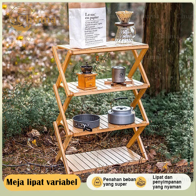 Jual Tas gratisRak lipat luar ruangan Rak Lipat 3 Lapisan Portabel Rak ...