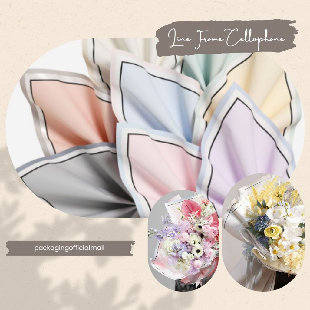 Jual LINE FRAME CELLOPHANE / FLORIST PAPER / KERTAS BUKET BUNGA ...