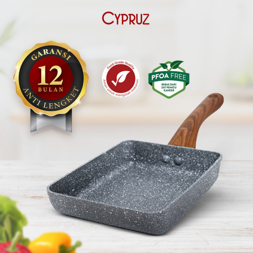 Jual cypruz wajan anti lengket tamagoyaki pan marble 13 x 18 cm | Shopee Indonesia