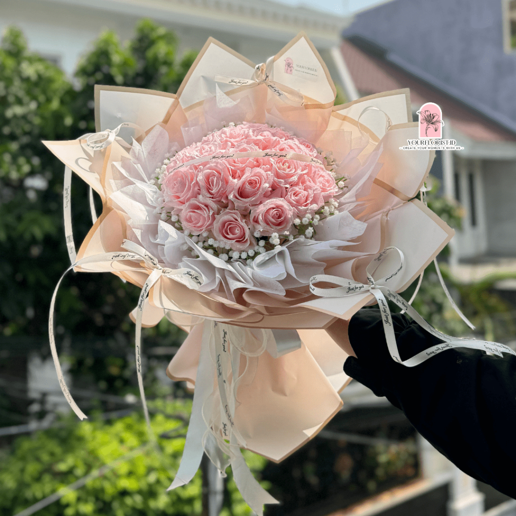 Jual COQUETTE GLITTER BOUQUETS - Buket Bunga Mawar Artificial Glitter ...