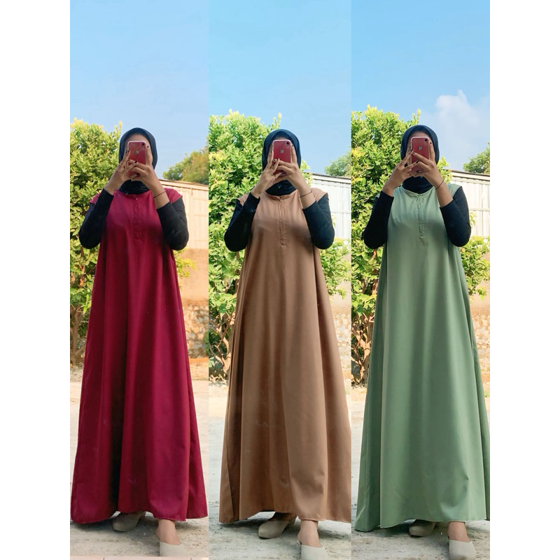 Jual Inner Dress Tanpa Lengan Gamis Toyobo Elegan Kekinian Ukuran S M L ...