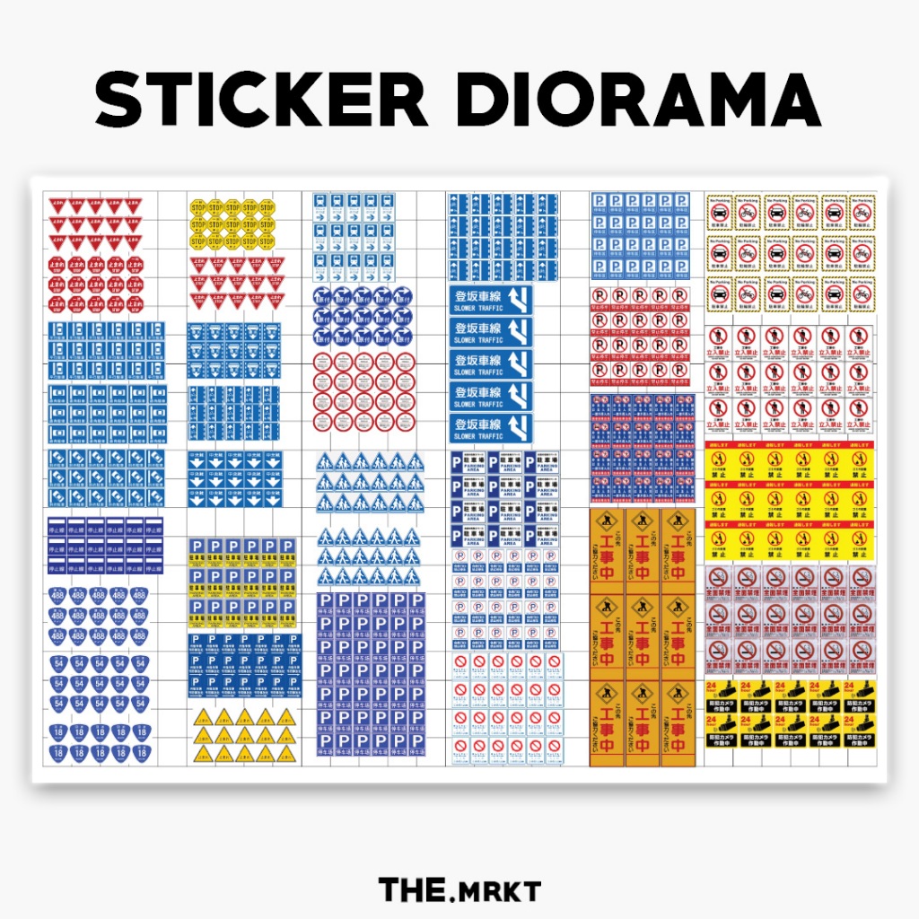 Jual Sticker Diorama Rambu Lalu Lintas Skala 1/64 - Ukuran A4 | Shopee ...